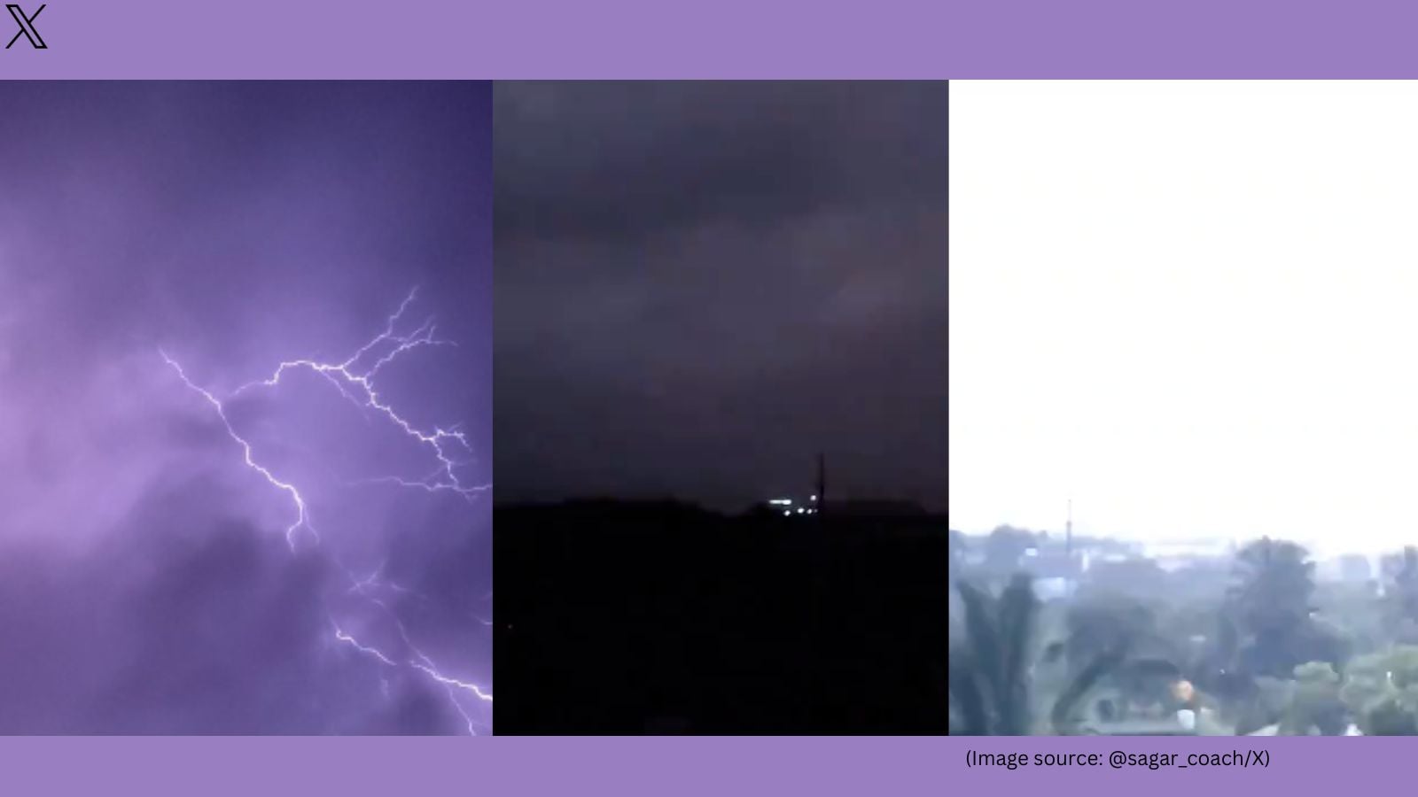 Chennai rain: Lightning strikes illuminate the night sky in purple, videos go viral | Trending ...