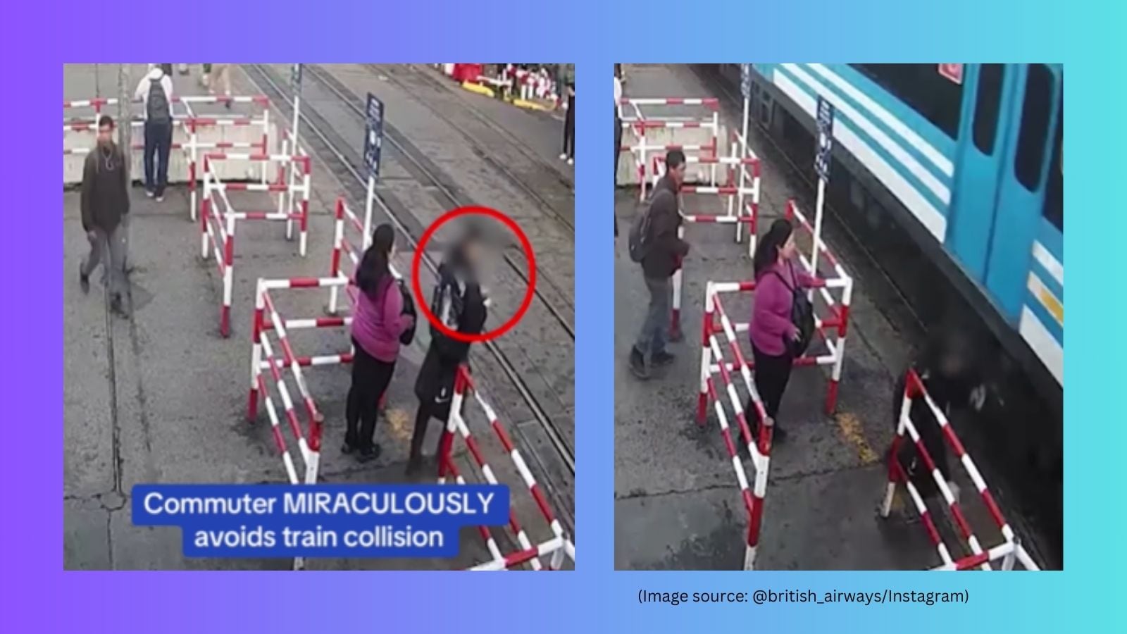 Man, distracted by phone, narrowly escapes train collision; video goes ...
