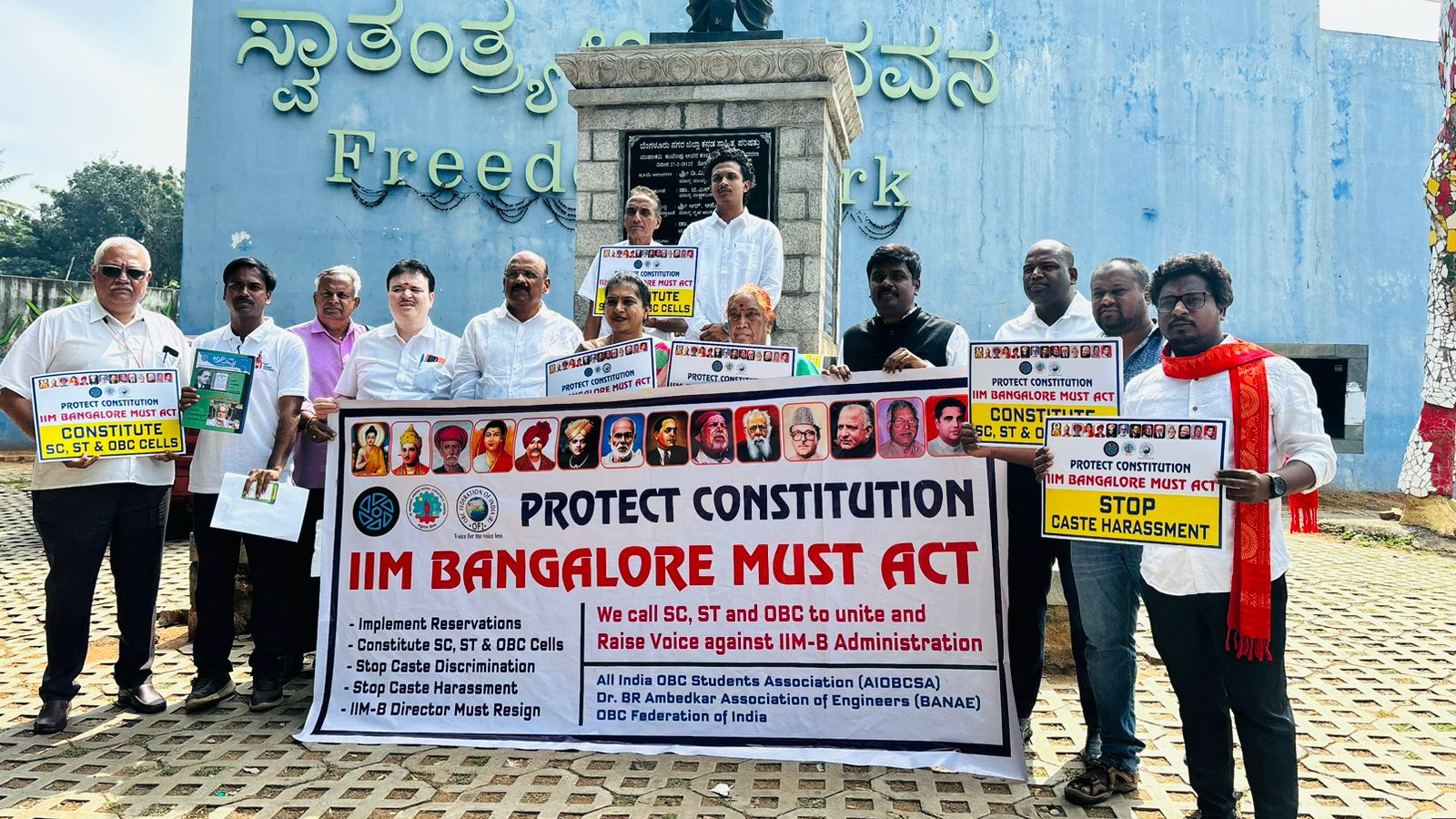 Activists protest against alleged caste discrimination at IIM Bangalore ...