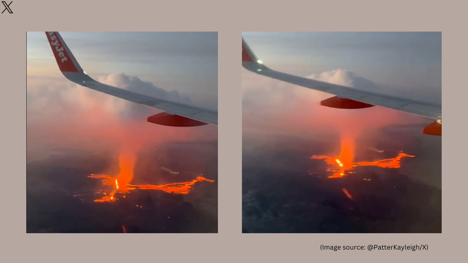 Watch Passenger Captures Stunning View Of Iceland Volcano Lava From