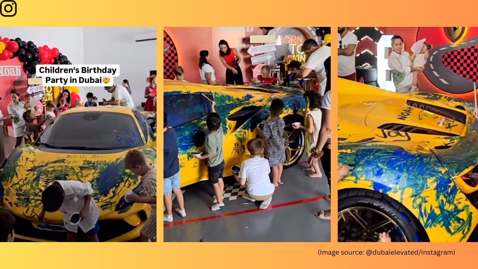 ‘Dumbest thing’: Kids paint Rs 4 crore yellow Ferrari blue at Dubai ...