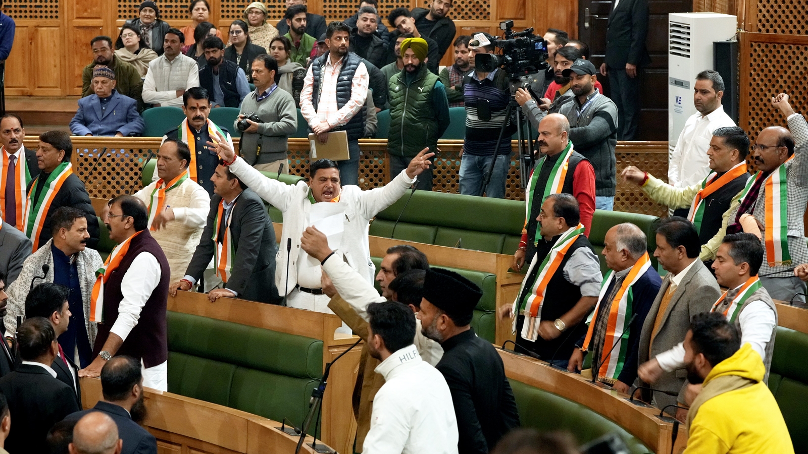 Ruckus in J&K Assembly for third day in row, Engineer Rashid’s brother ...