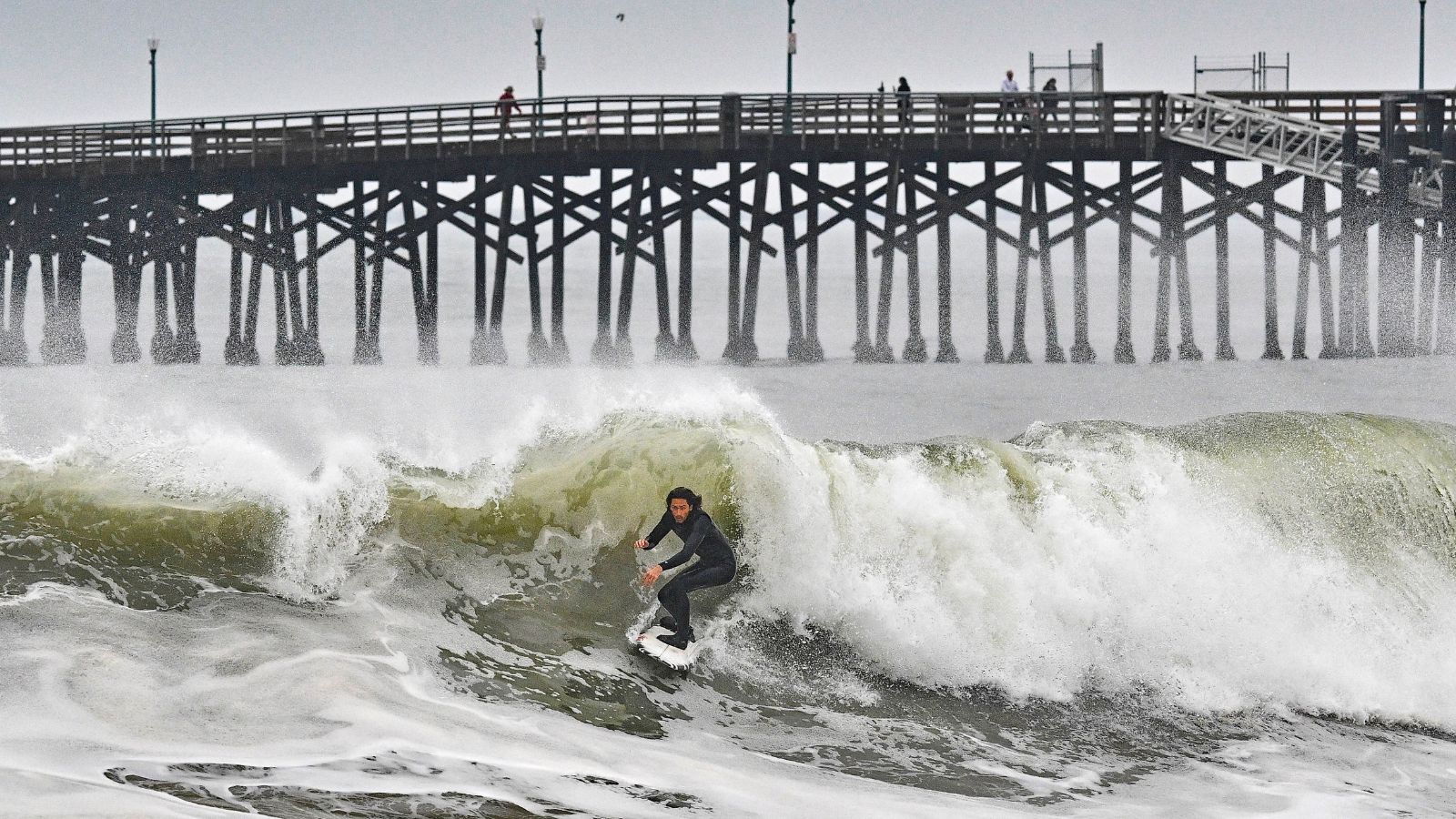 3 fall into ocean after California wharf partially collapses due to heavy surf from major storm ...