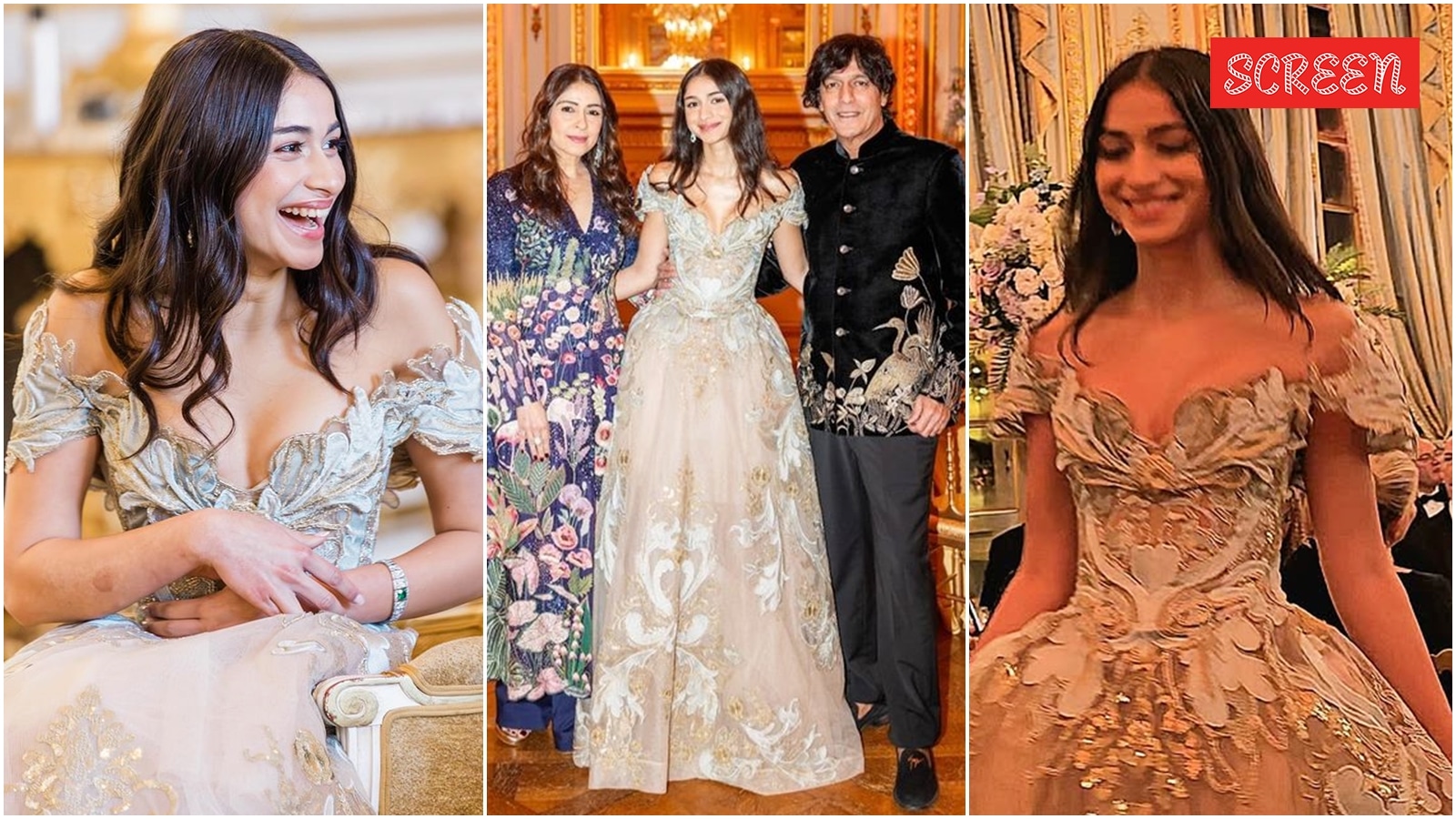 Ananya Panday’s baby sister Rysa makes Le Bal Des Debut, parents Chunky ...