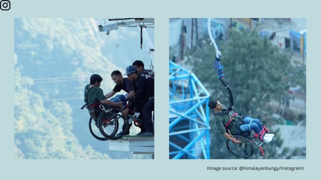 In a first, wheelchair-bound man conquers India’s highest bungee jump ...