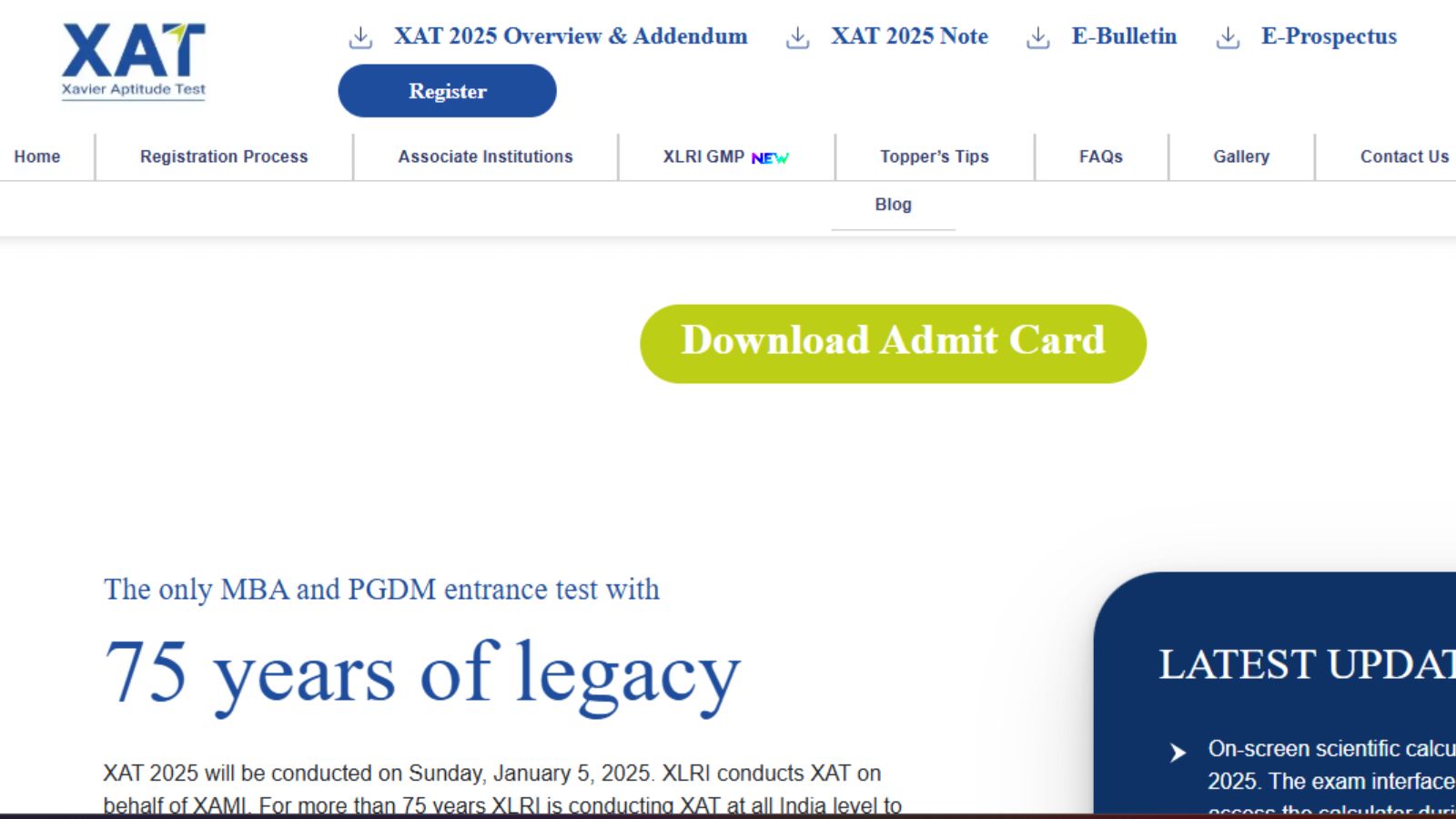 XAT 2025 admit cards released at xatonline.in; check steps to download ...