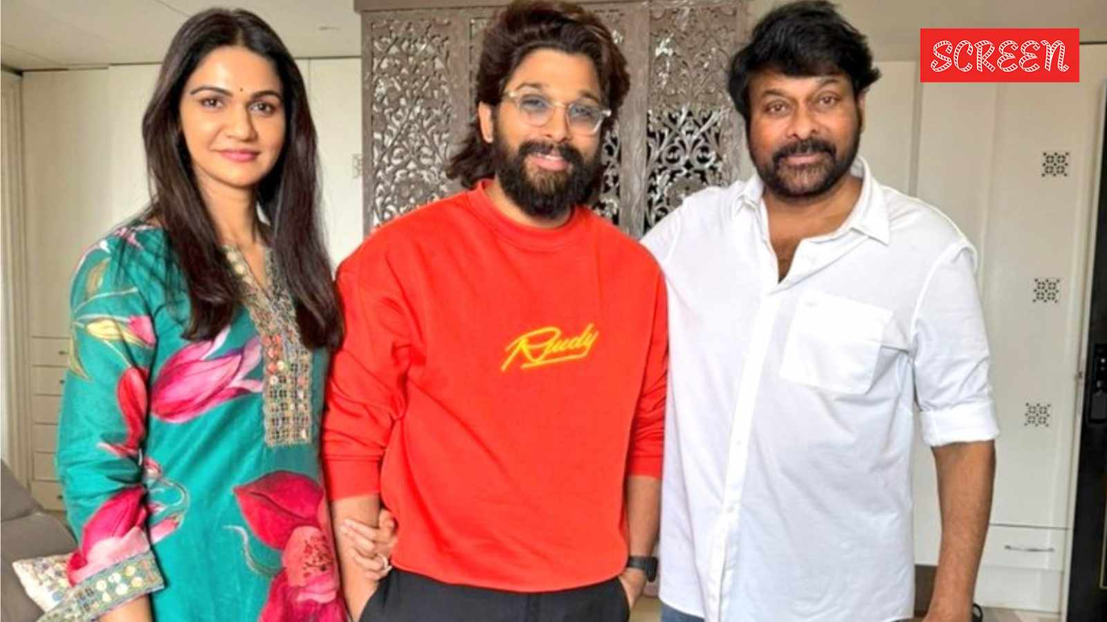 Allu Arjun visits uncle Chiranjeevi with wife Sneha Reddy and kids ...