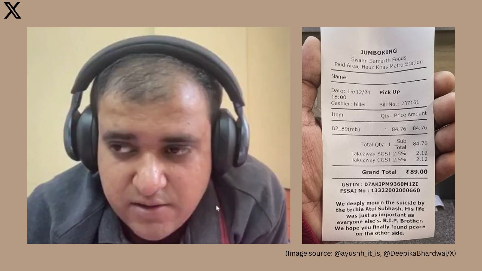 Delhi restaurant’s tribute to Bengaluru man Atul Subhash with message ...