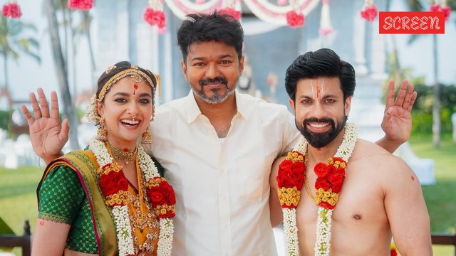 Keerthy Suresh shares photos with ‘dream icon’ Vijay from wedding ceremony, makes first ...