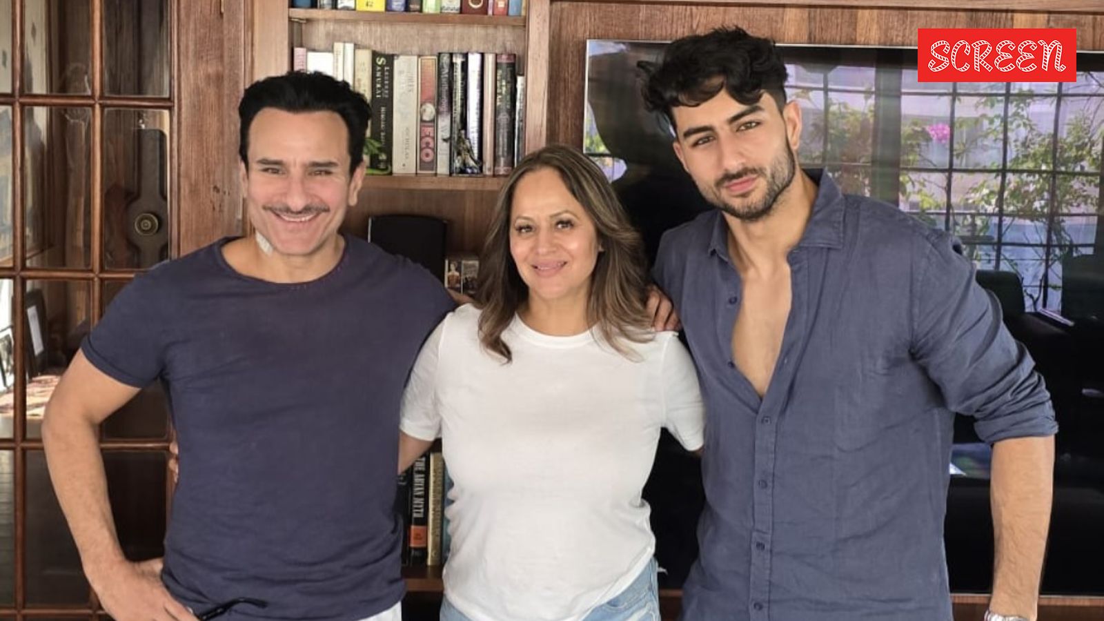 Saif Ali Khan poses with bandaged neck in viral unseen picture with son Ibrahim Ali Khan ...