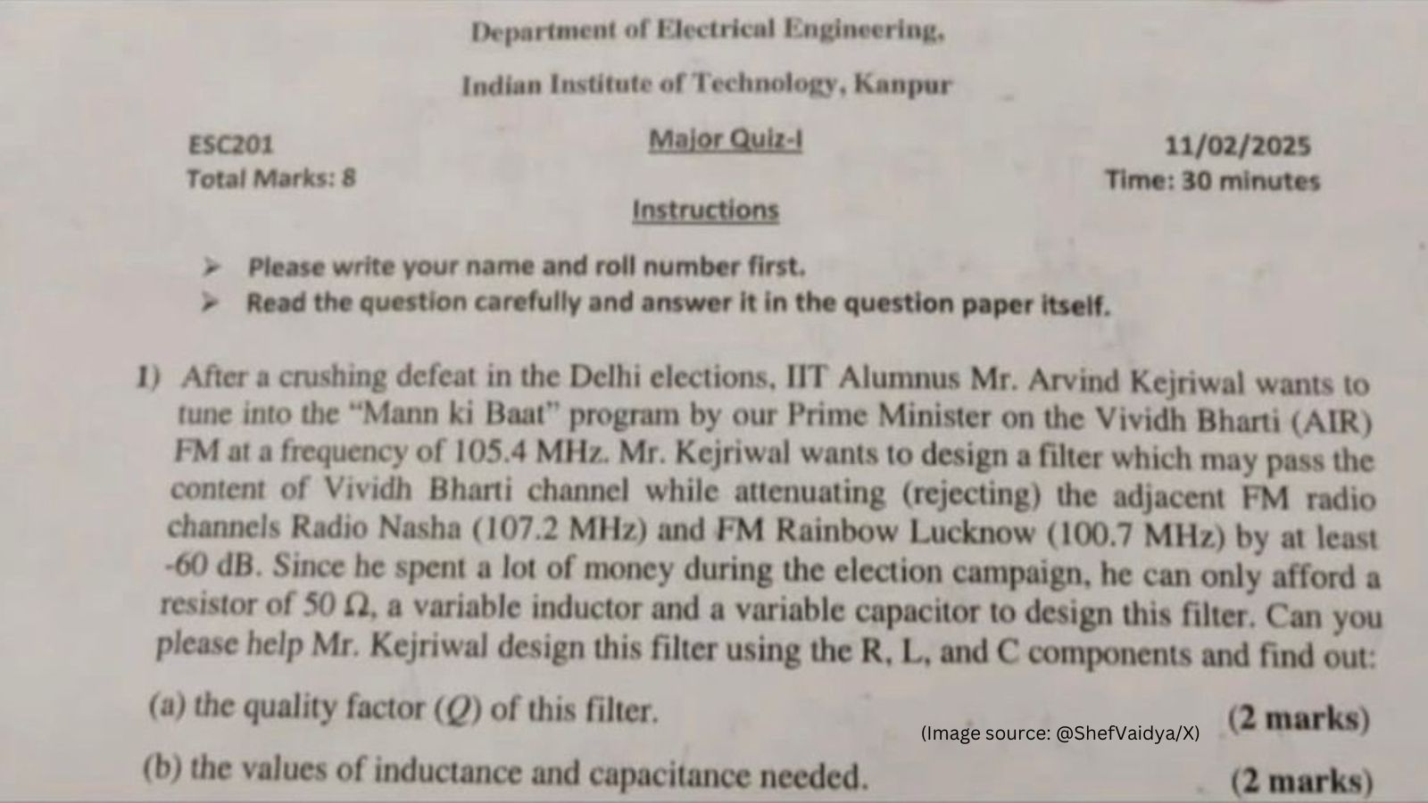 After exam question on Arvind Kejriwal sparks outrage, IIT Kanpur ...