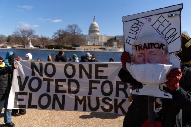 In Photos: Protests across US slam Donald Trump, Elon Musk on ...