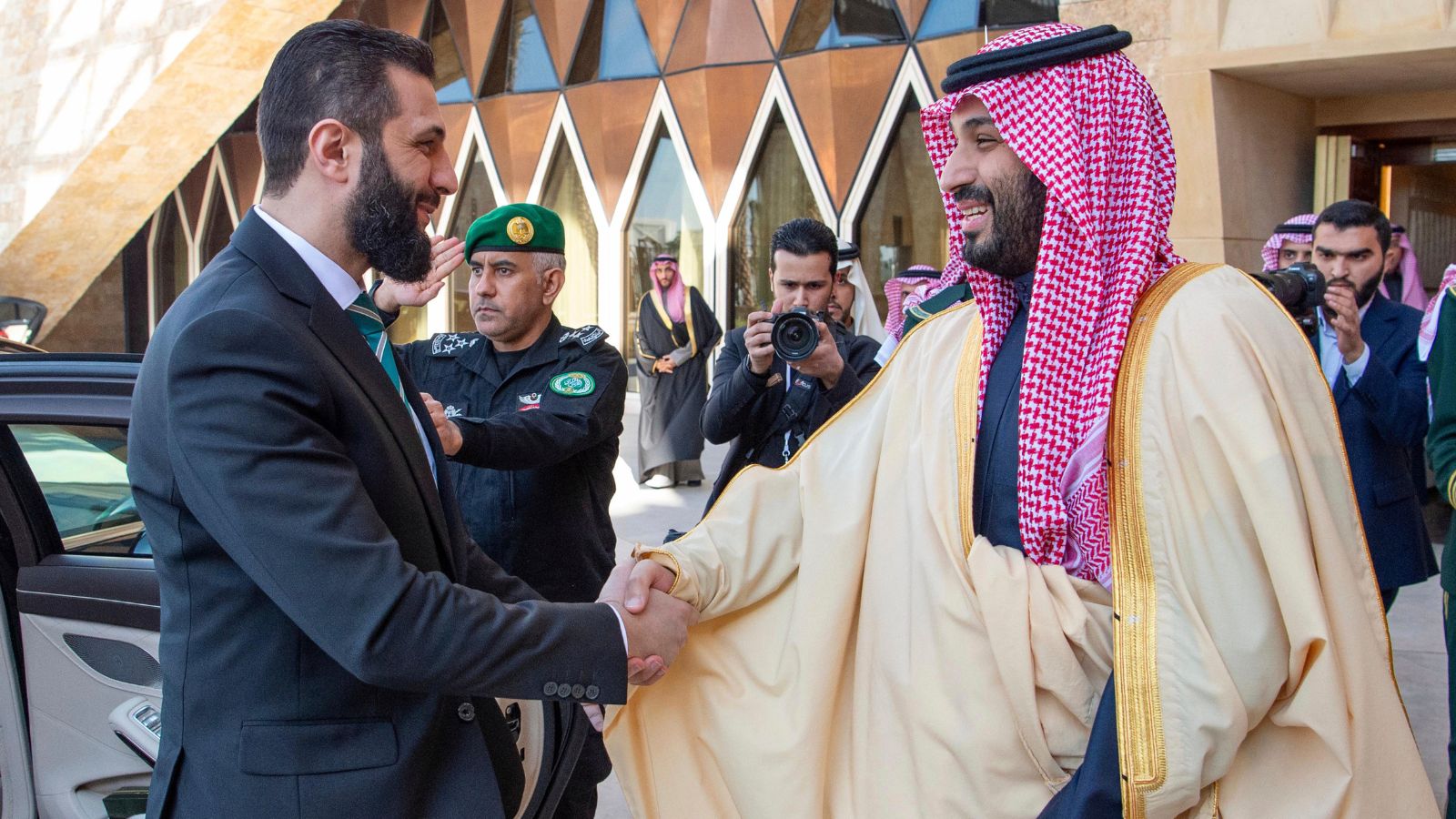 Syria’s interim president lands in Saudi Arabia on first trip abroad ...