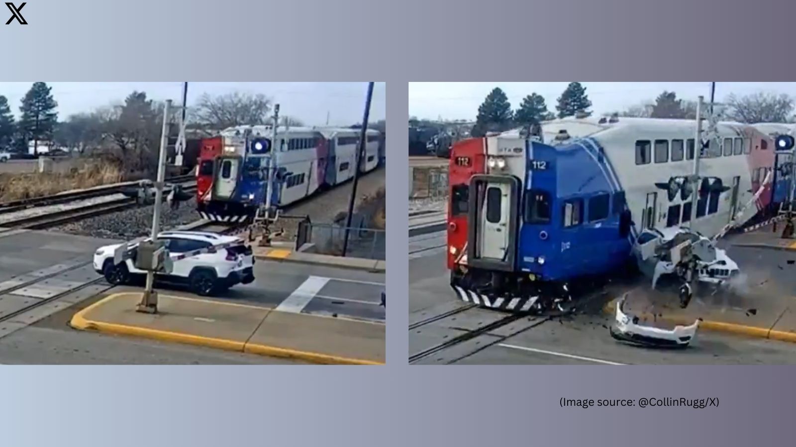 Utah driver jumps from SUV seconds before train smashes into it; viral ...