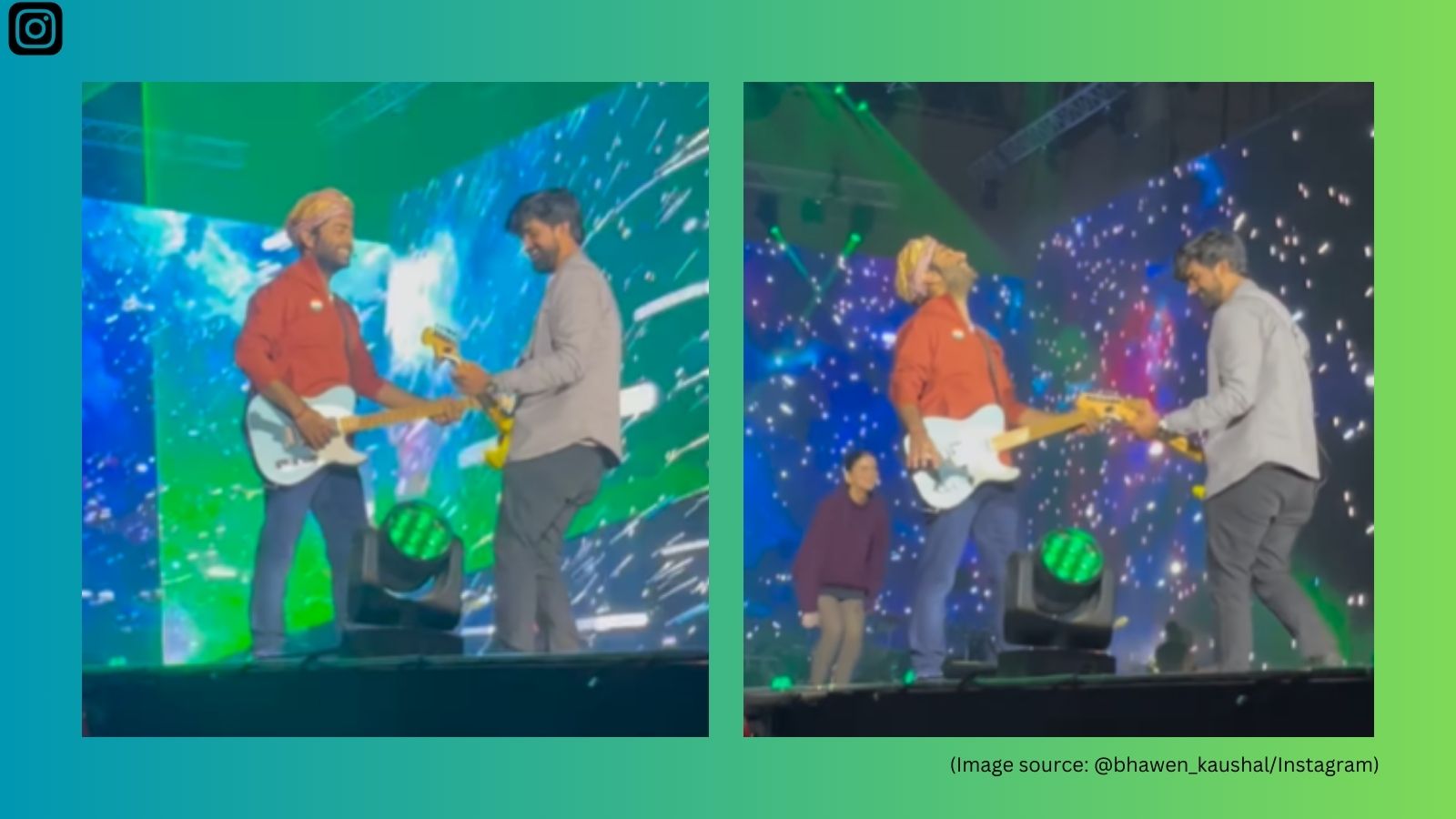 Arijit Singh invites fan on stage to play guitar at Gurugram concert ...