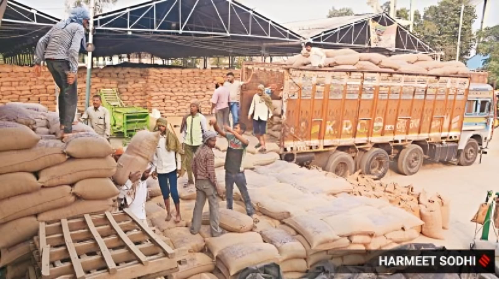 Panel formed to probe tender for supply of material to protect grain ...