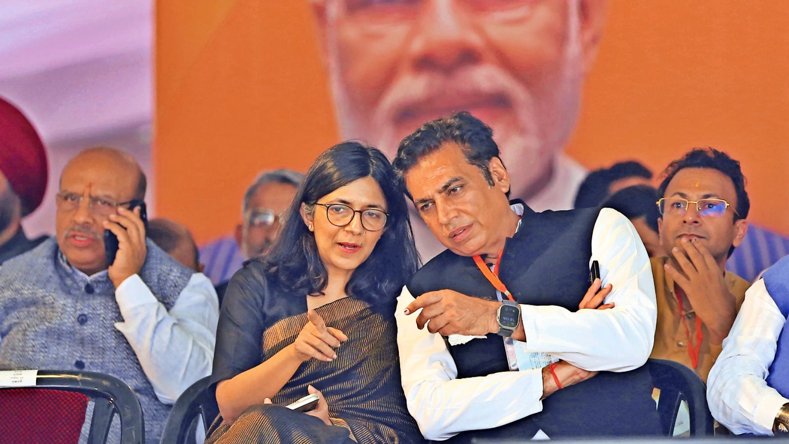 Amid missing high-profile faces at oath ceremony, two stand out: AAP’s Swati Maliwal and ...