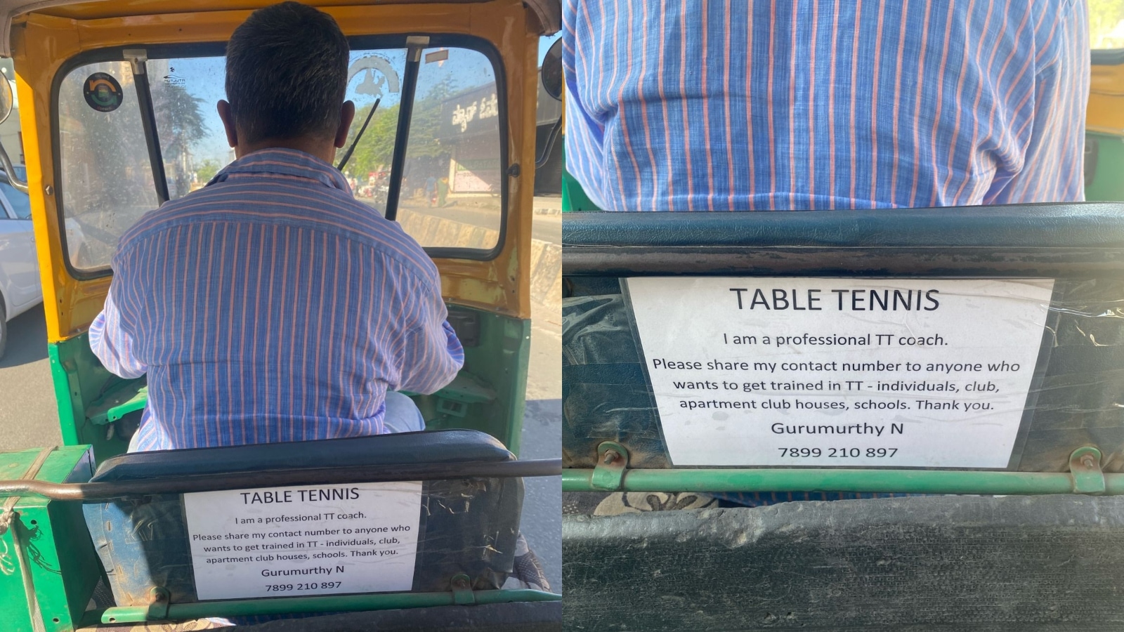 Auto driver by day, table tennis coach by passion: Bengaluru man’s ...