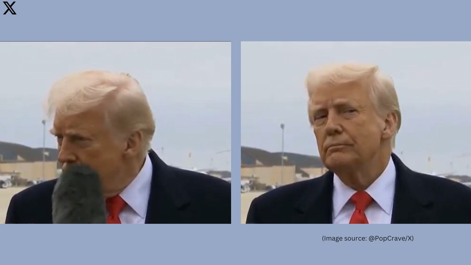 Donald Trump caught off guard as boom mic strikes his face during press ...