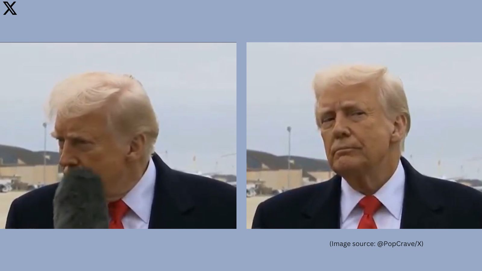 Donald Trump caught off guard as boom mic strikes his face during press ...