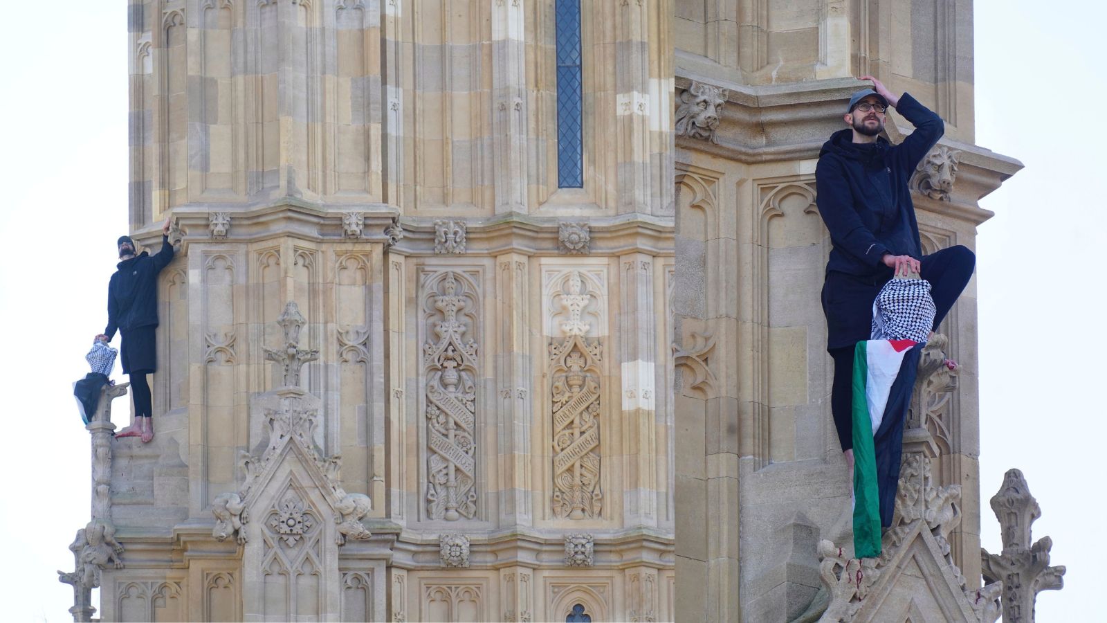 Area around Big Ben in London closed as man with Palestinian flag ...