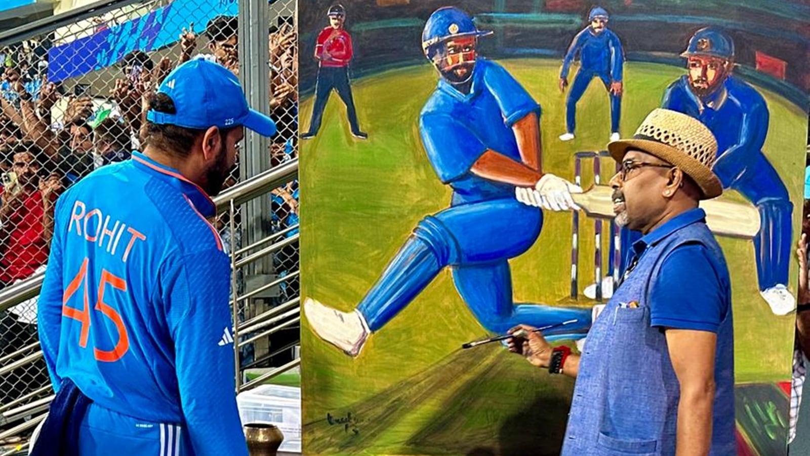 Artist Paresh Maity’s works painted live during ICC World Cup on ...