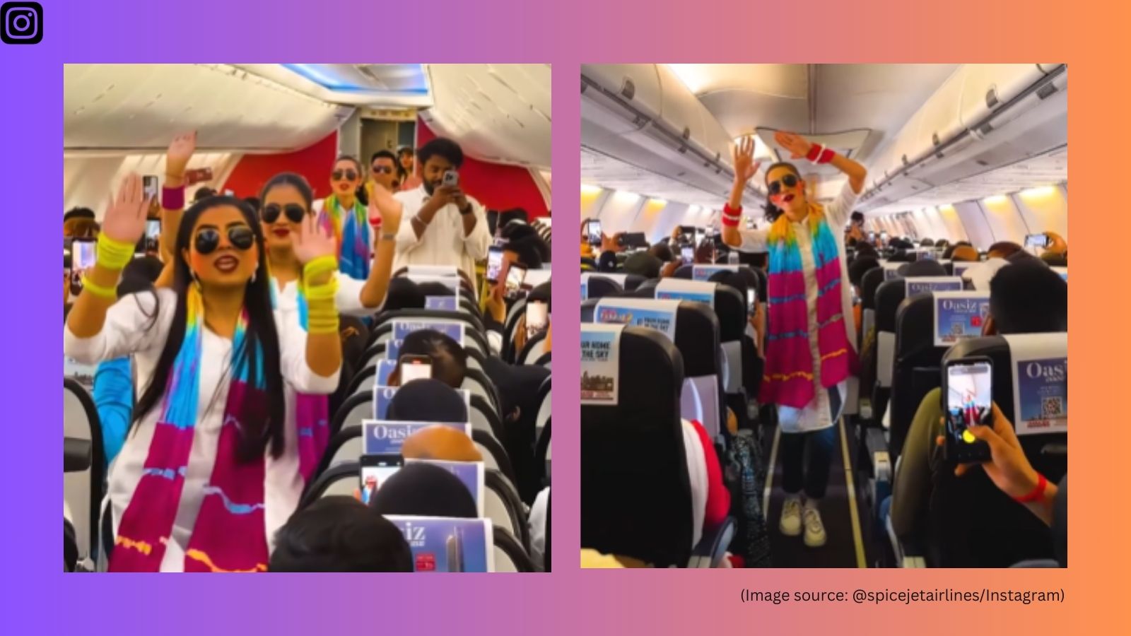 SpiceJet cabin crew’s Holi dance on flight goes viral; netizens call it ...