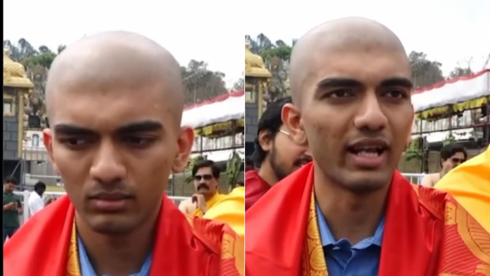 Gukesh D visits Tirupati and has head tonsured as offering to Lord ...