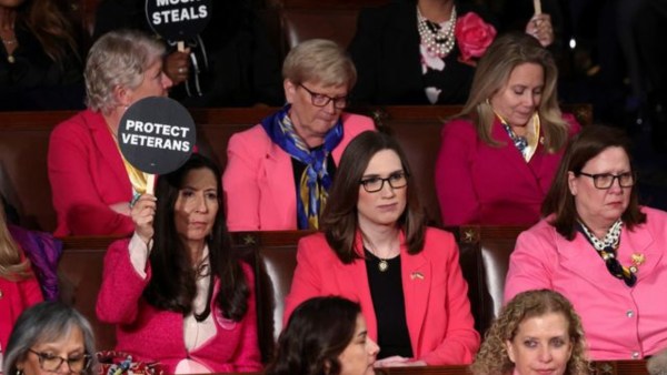 Why women Democrats wore pink to Donald Trump’s joint address to ...