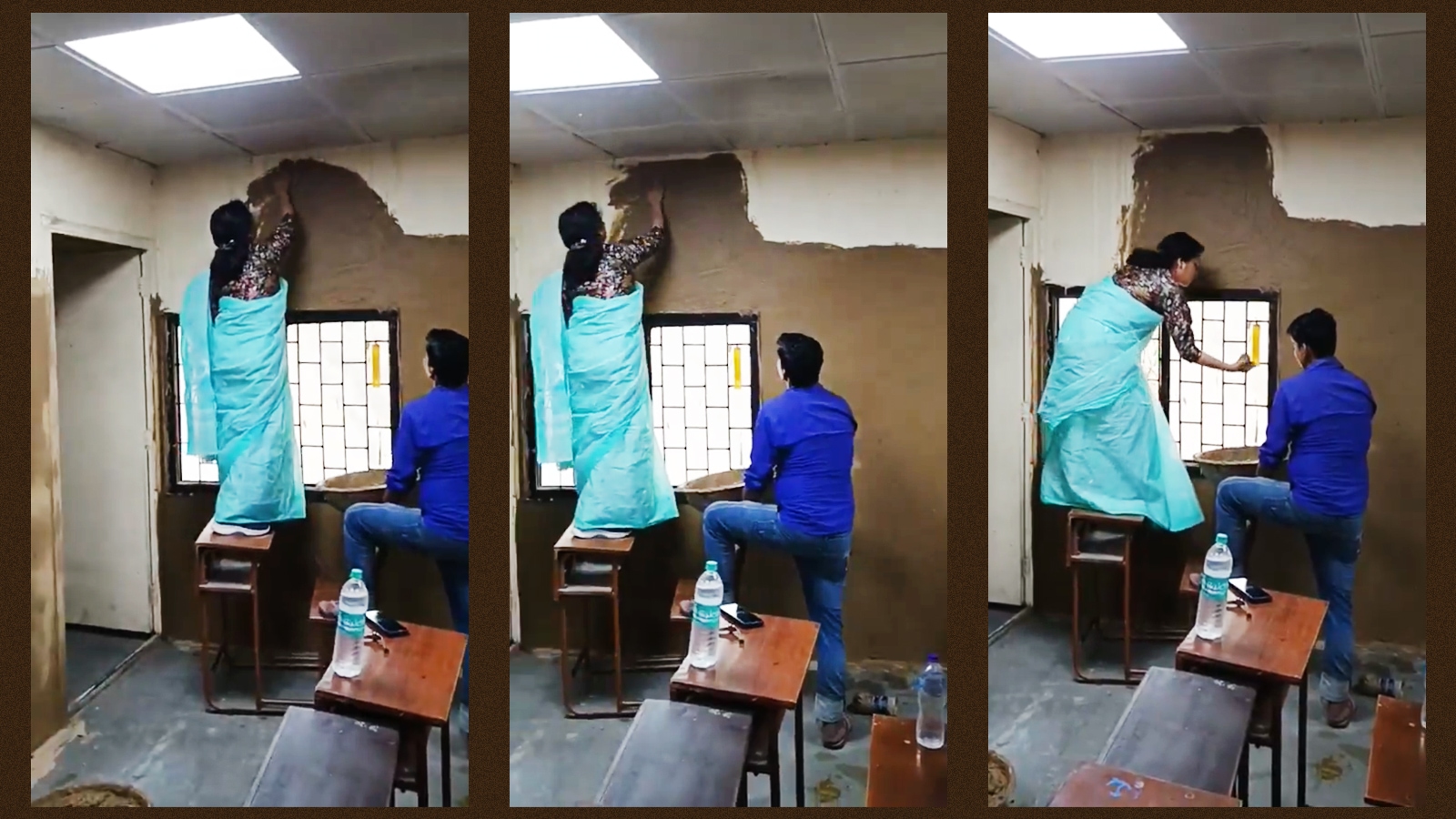 To beat the heat, principal of DU college plasters cow dung on ...