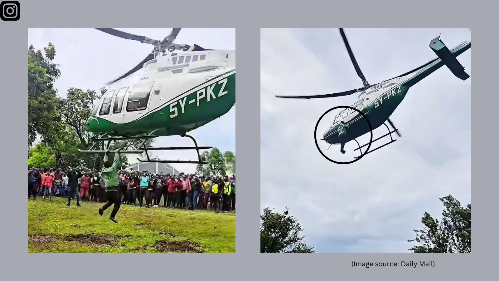 Kenyan man clings to helicopter at wedding, forcing emergency landing ...