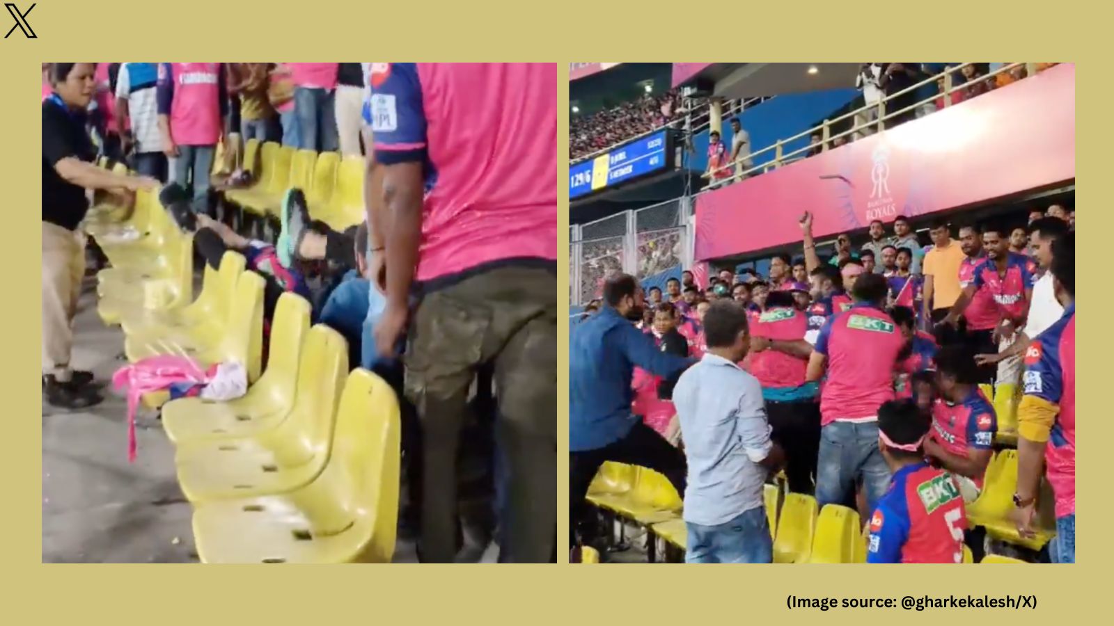 IPL 2025: Chaos erupts as Rajasthan Royals fans fight among themselves ...