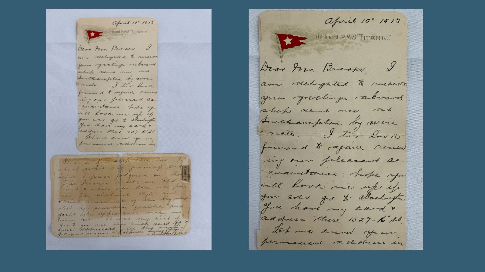 A letter written onboard the Titanic before it sank sells for almost ...