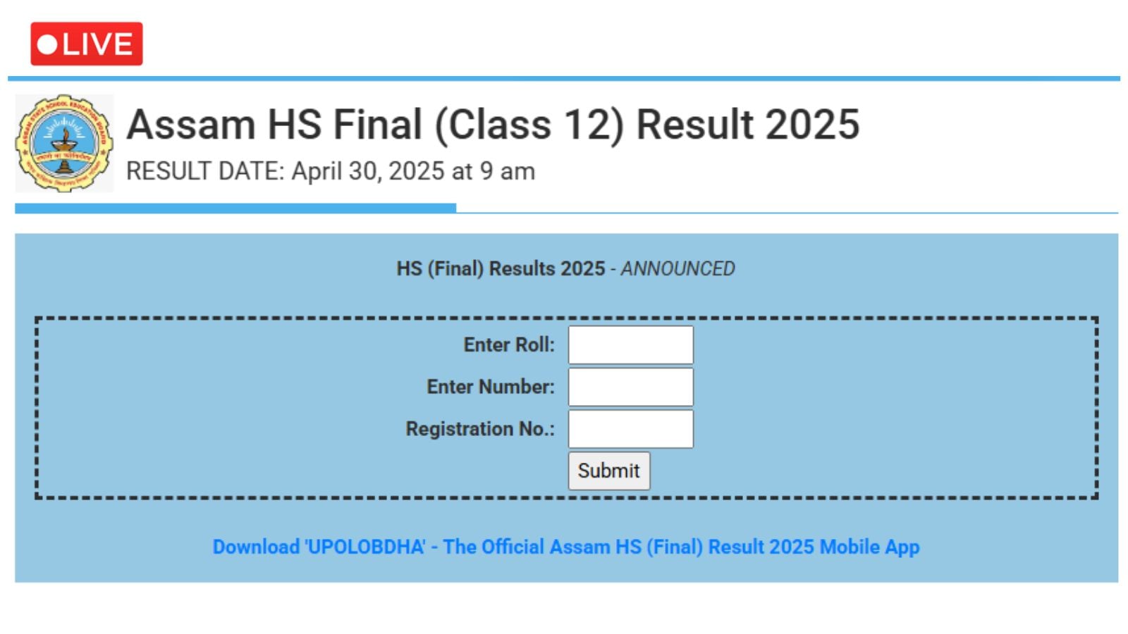 Ahsec.assam.gov.in, Assam Board AHSEC HS 12th Result 2025 Link at ...