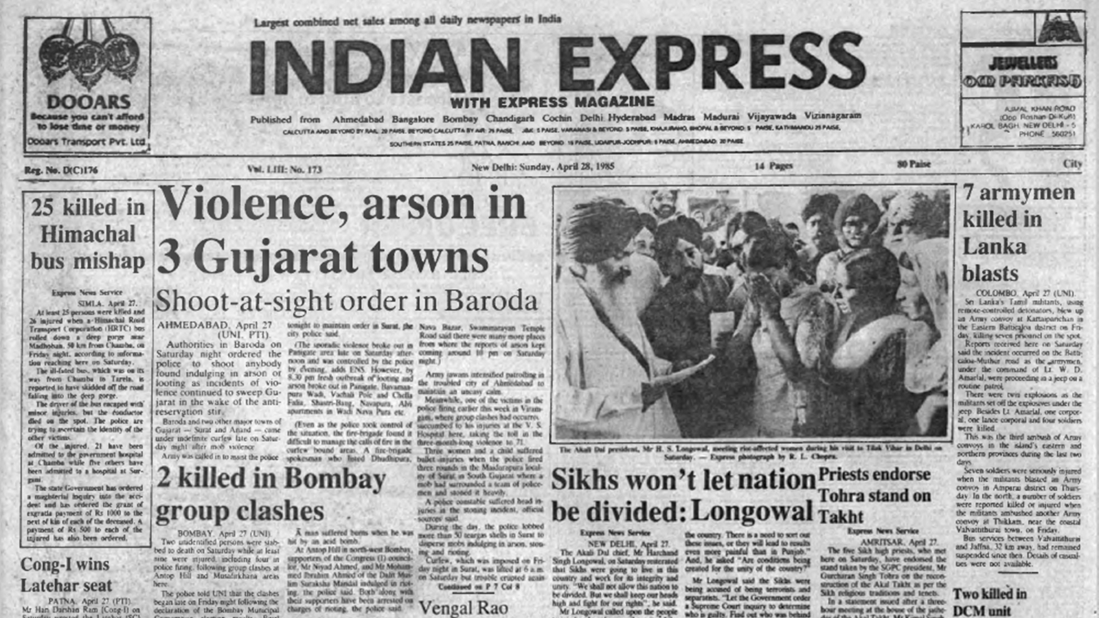 April 28, 1985, Forty Years Ago: Violence In Gujarat | The Indian Express