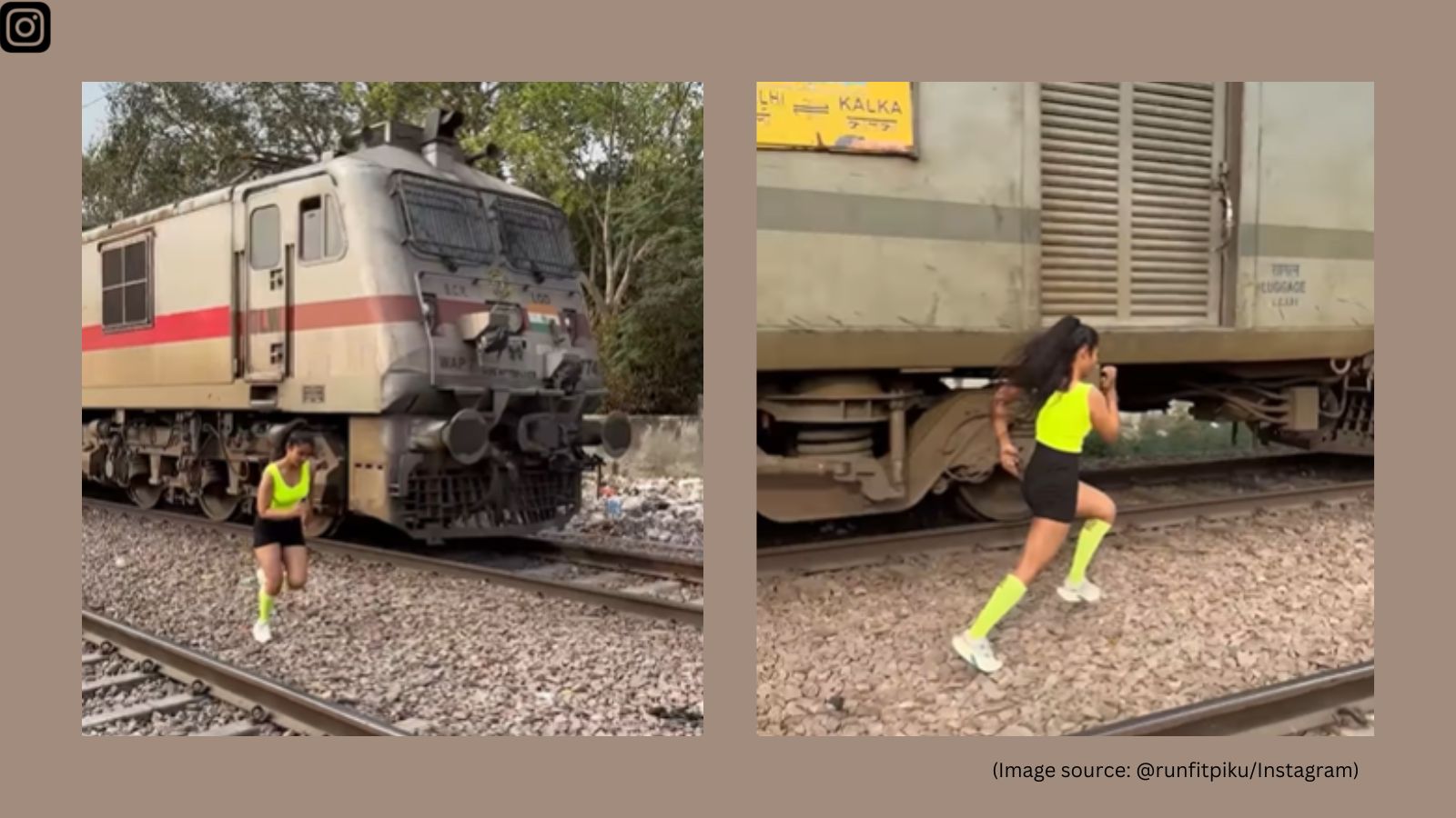 Instagram fitness influencer draws backlash after ‘running with train ...