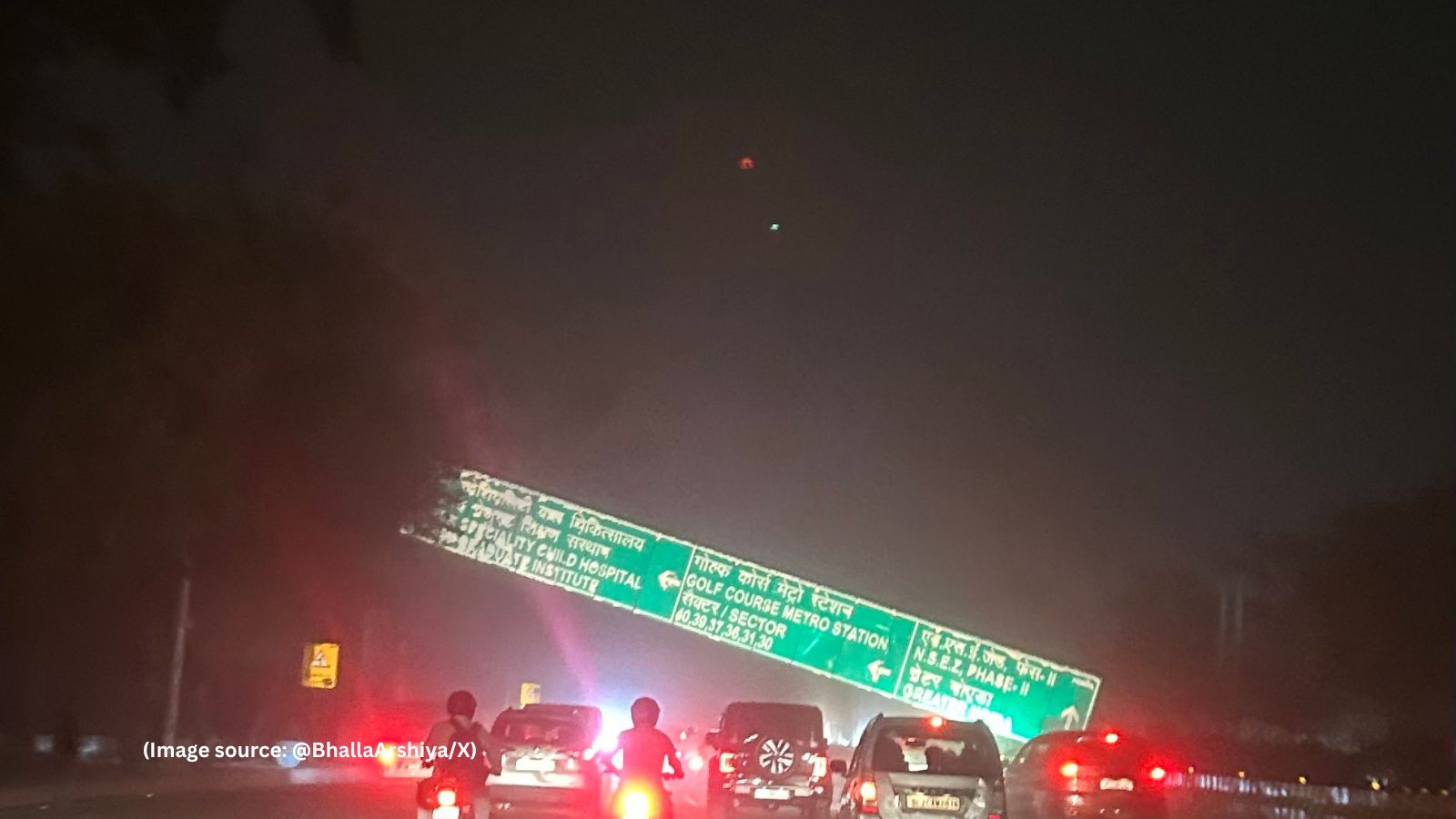 Noida ‘welcome’ board collapses, skies turn purple: Delhi-NCR storm ...