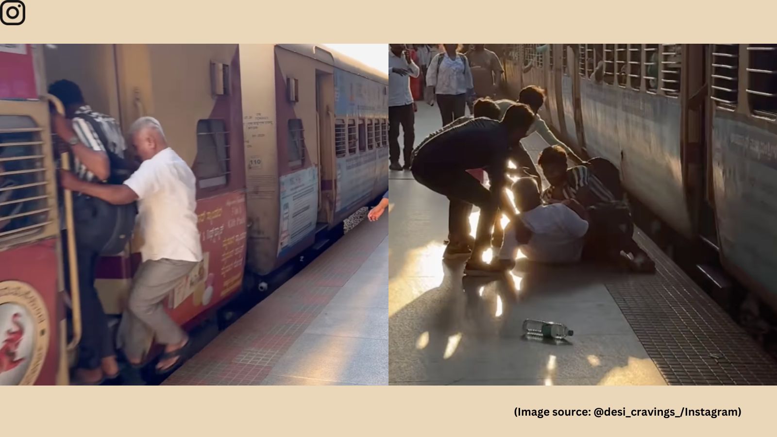 ‘Heart-stopping moment’: Elderly man tries to board moving train in ...