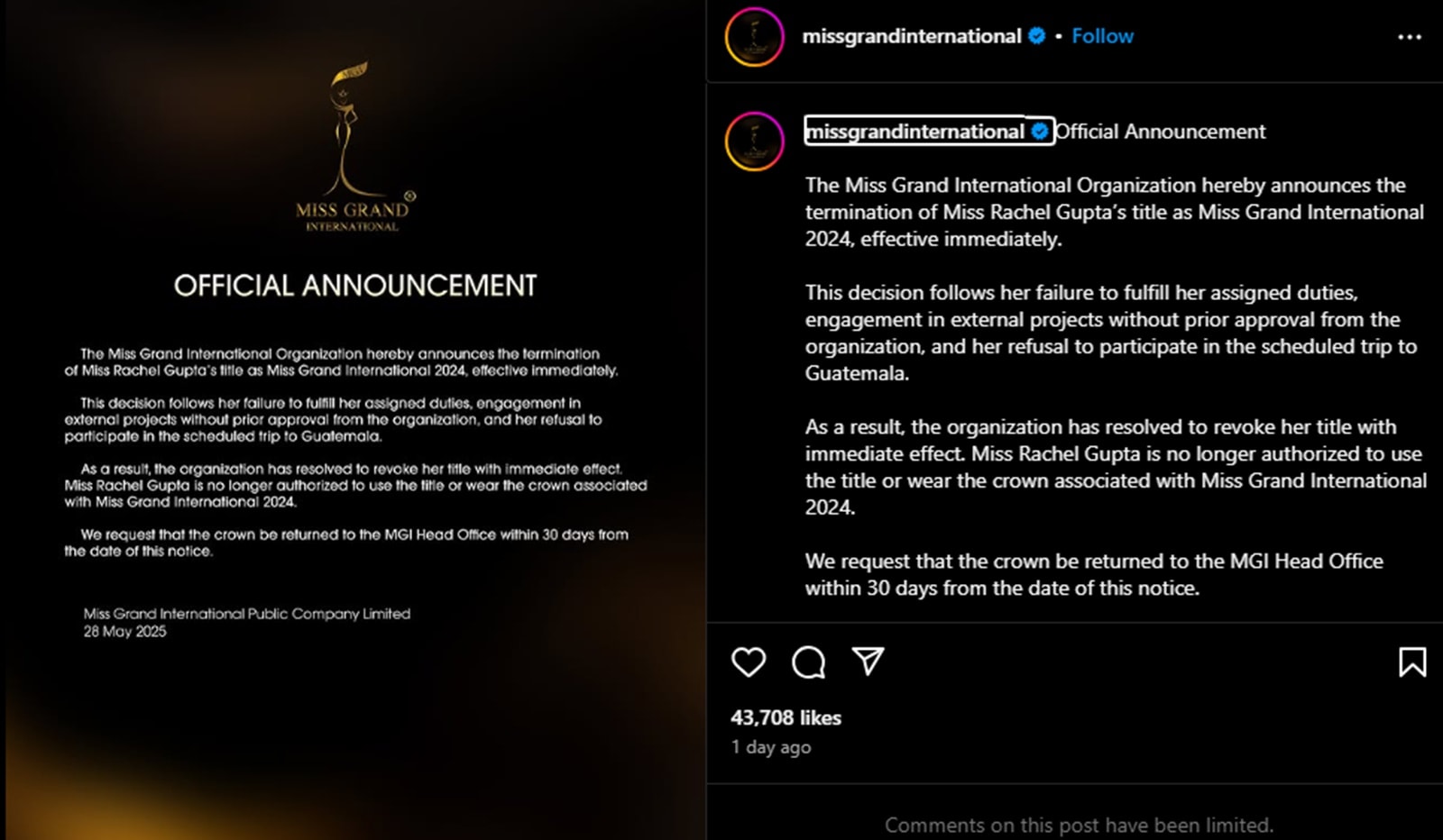 ‘He starts pinching me…’: Rachel Gupta gives up Miss Grand ...