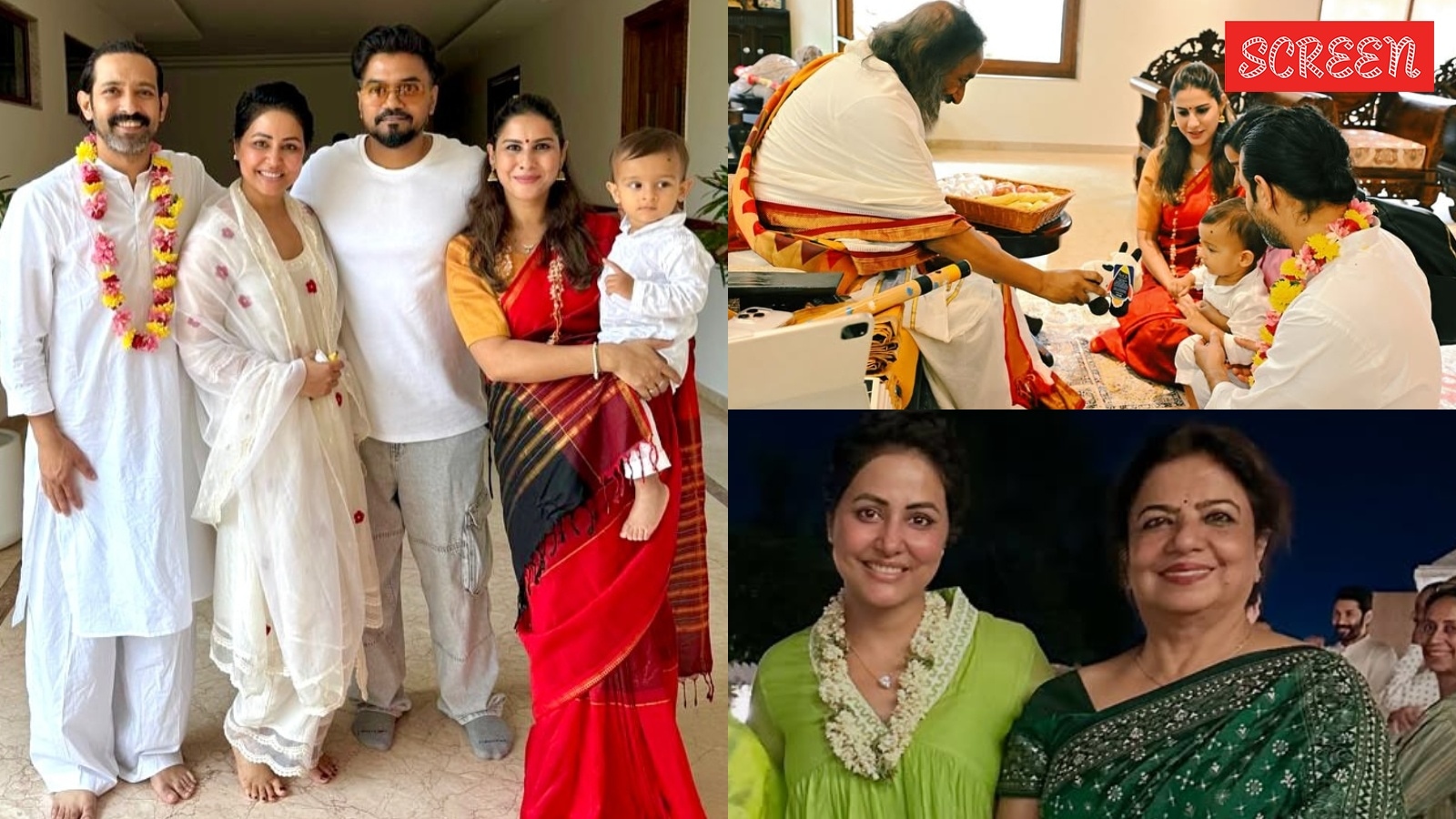 Vikrant Massey, Hina Khan and Priyanka Chopra’s mother Madhu Chopra meet Sri Sri Ravi Shankar at ...