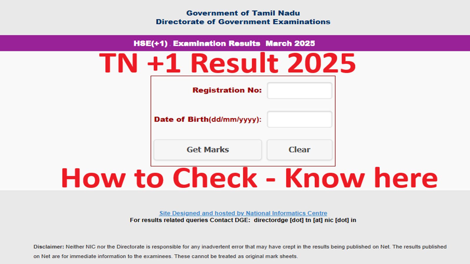 Tnresults.nic.in, TN Board HSE 11th (+1) Result 2025 Link at tnresults ...