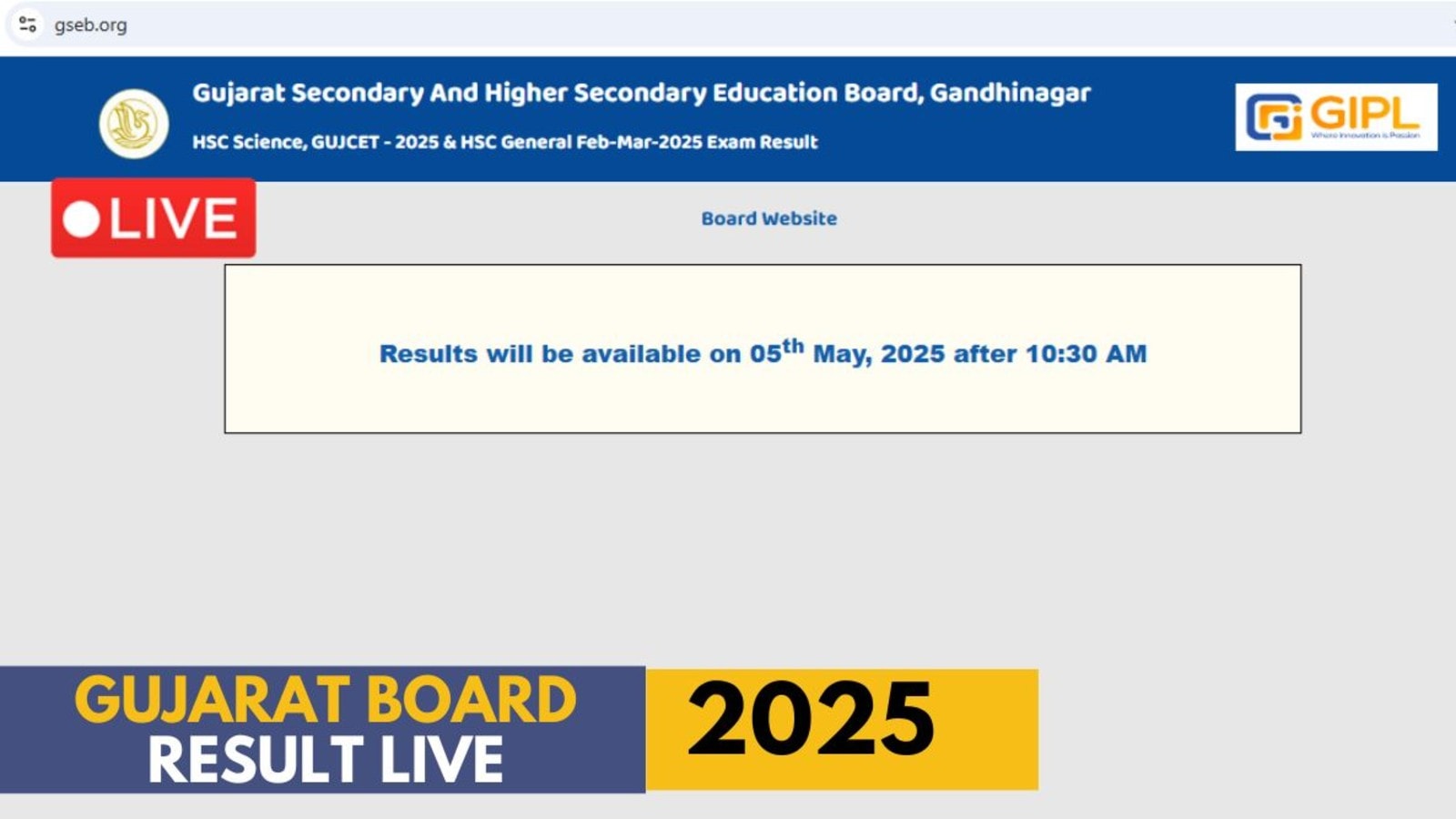 GSEB.org, Gujarat Board HSC Class 12th Result 2025 Direct Link active ...