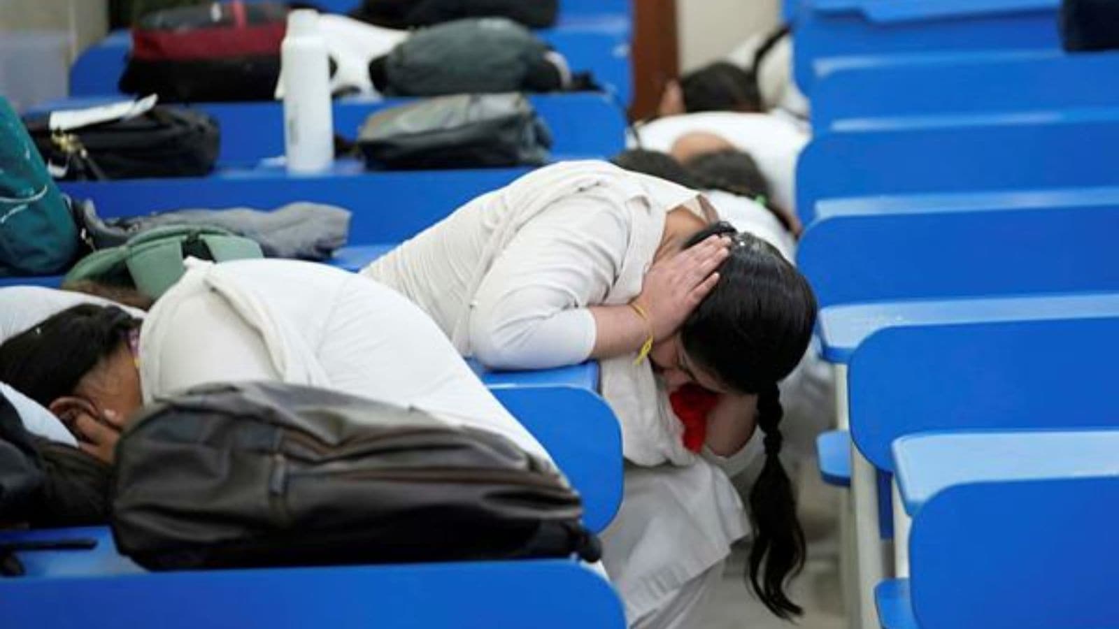 Seek shelter under sheds or trees, stay away from high-rises and glass ...