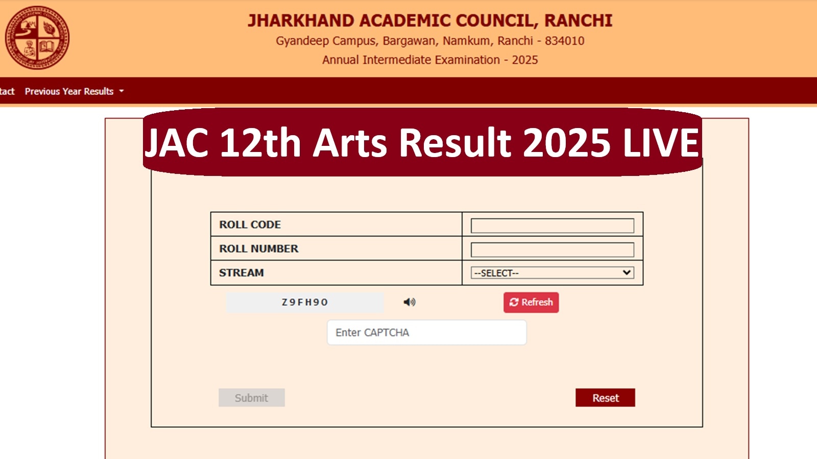 Jacresults.com, JAC Jharkhand Board 12th Arts Result 2025 Roll Number ...
