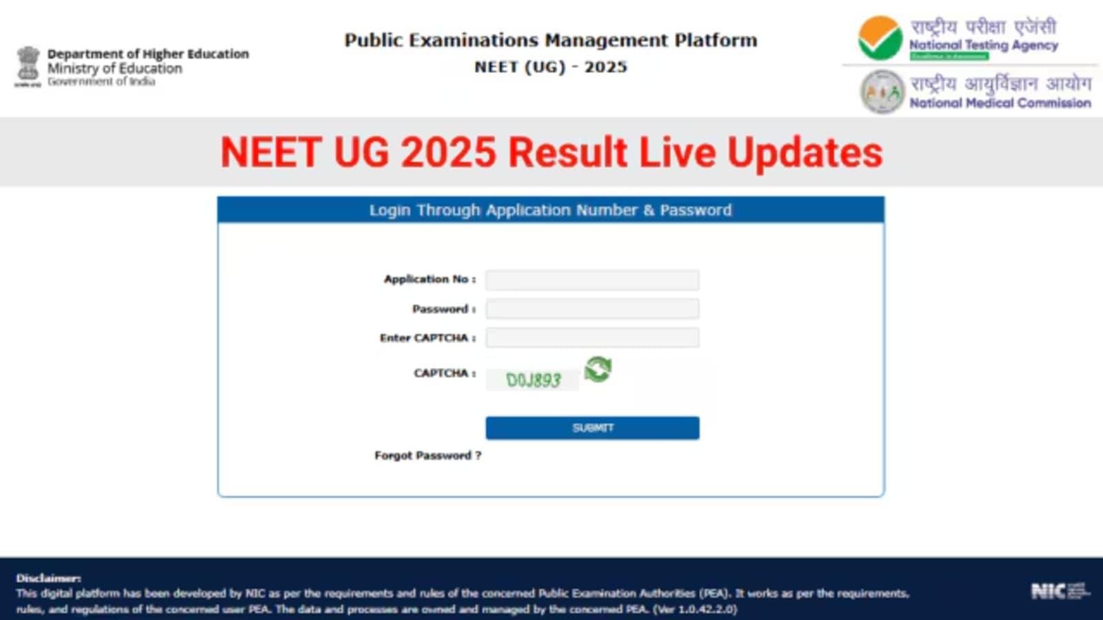neet.nta.nic.in, NEET UG Result 2025 Highlights: NTA NEET UG Result date, time, final answer key ...