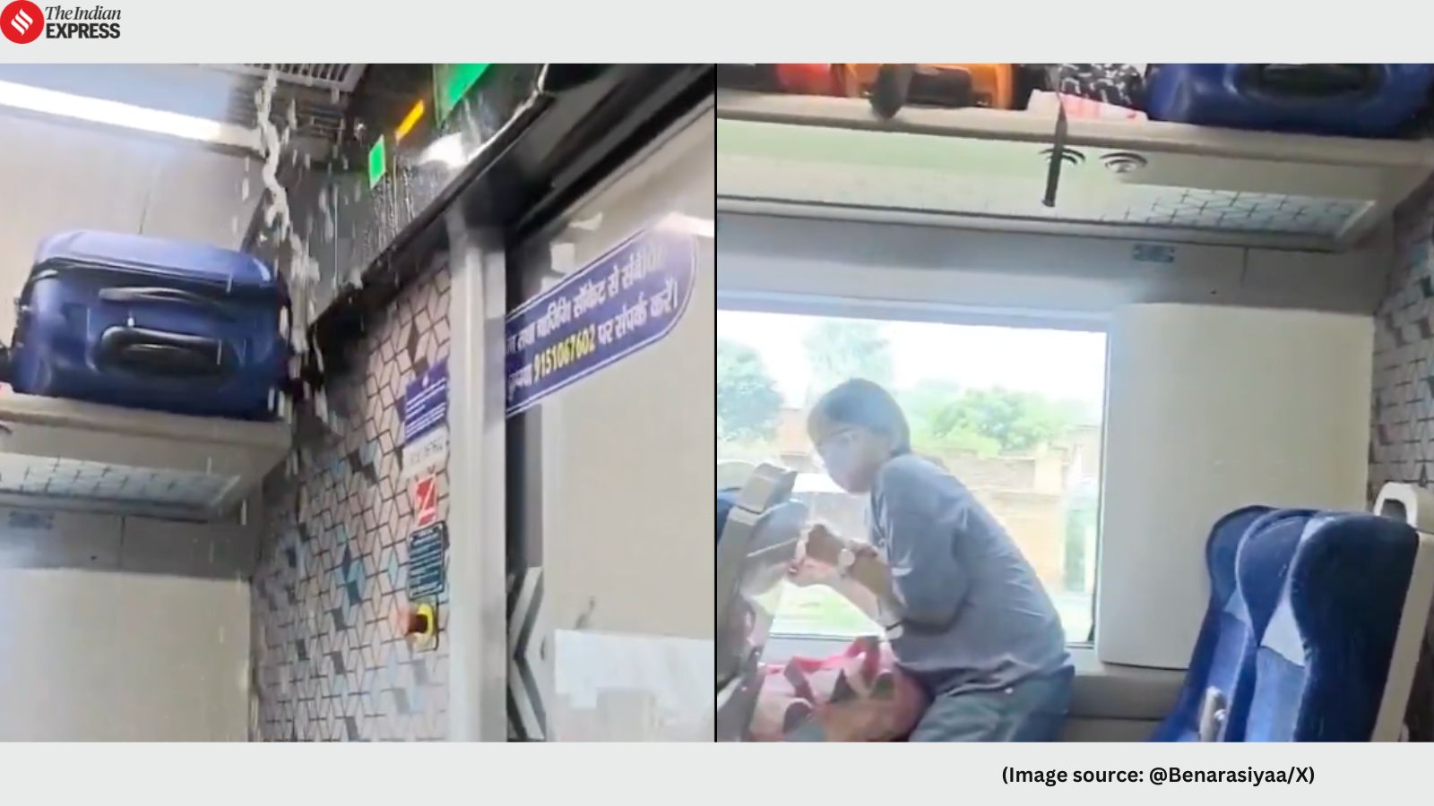 Heavy water leakage on Delhi-bound Vande Bharat Express sparks outrage: ‘Complimentary waterfall ...