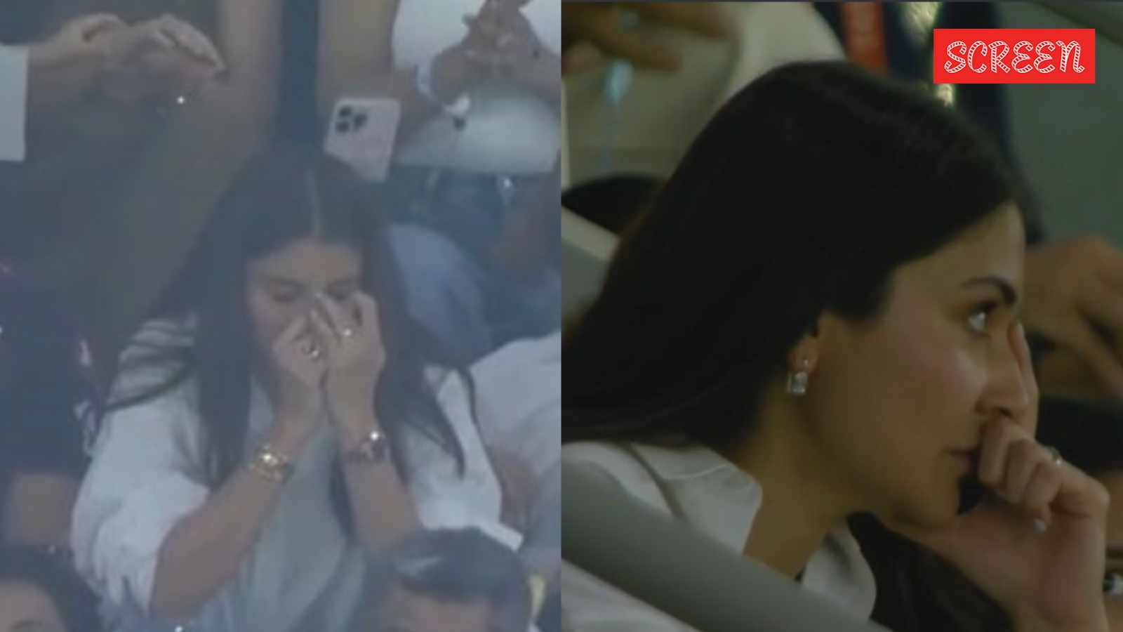 Anushka Sharma looks heartbroken as Virat Kohli gets out after scoring ...