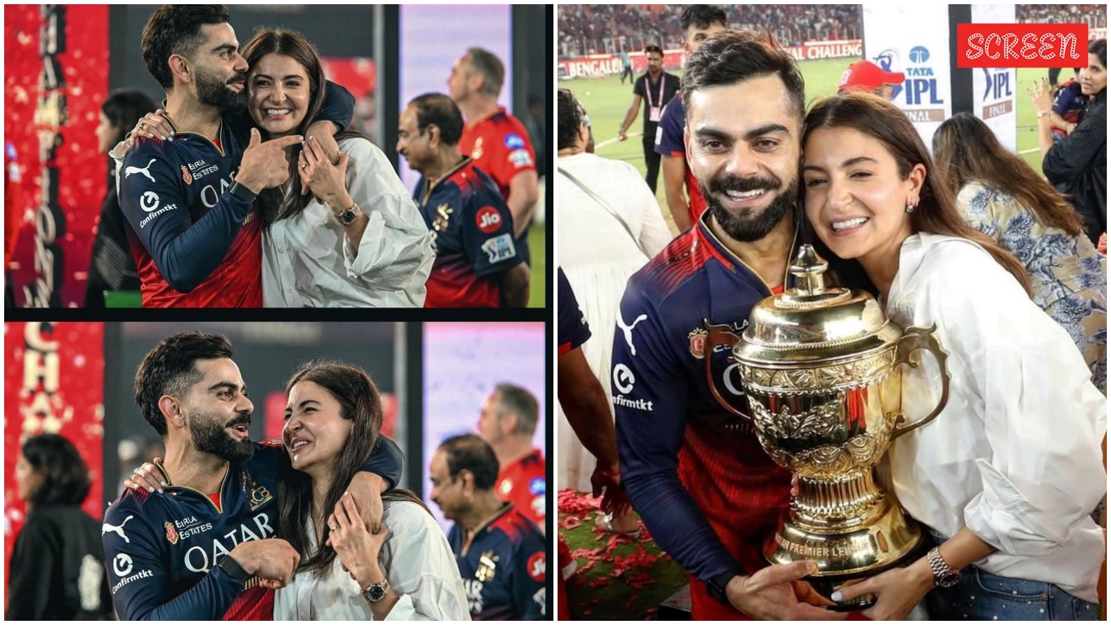 RCB wins IPL 2025: Virat Kohli-Anushka Sharma race into each other’s ...