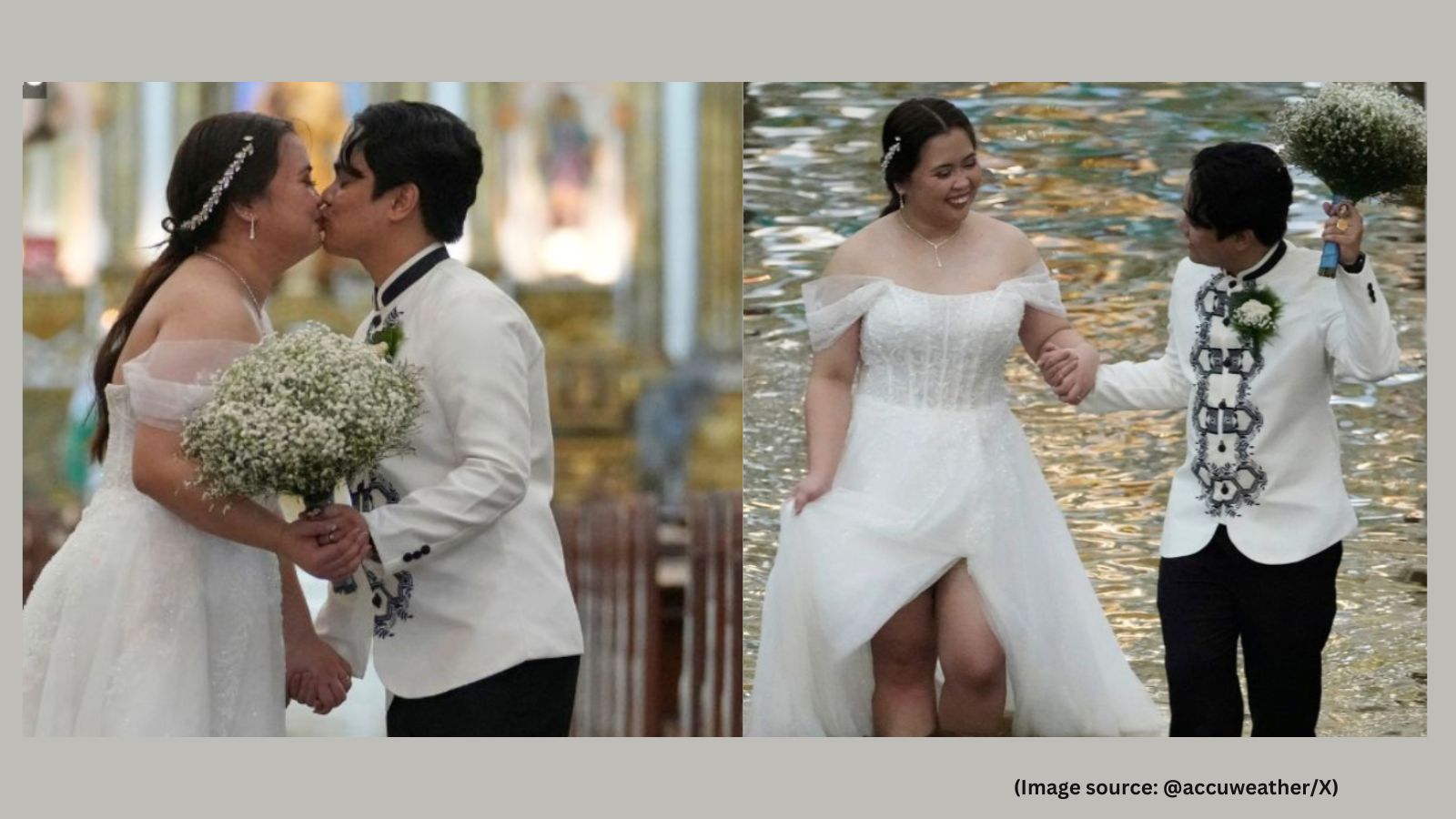 ‘Giving rich Asian wedding vibes’: Filipino couple marries in flooded ...