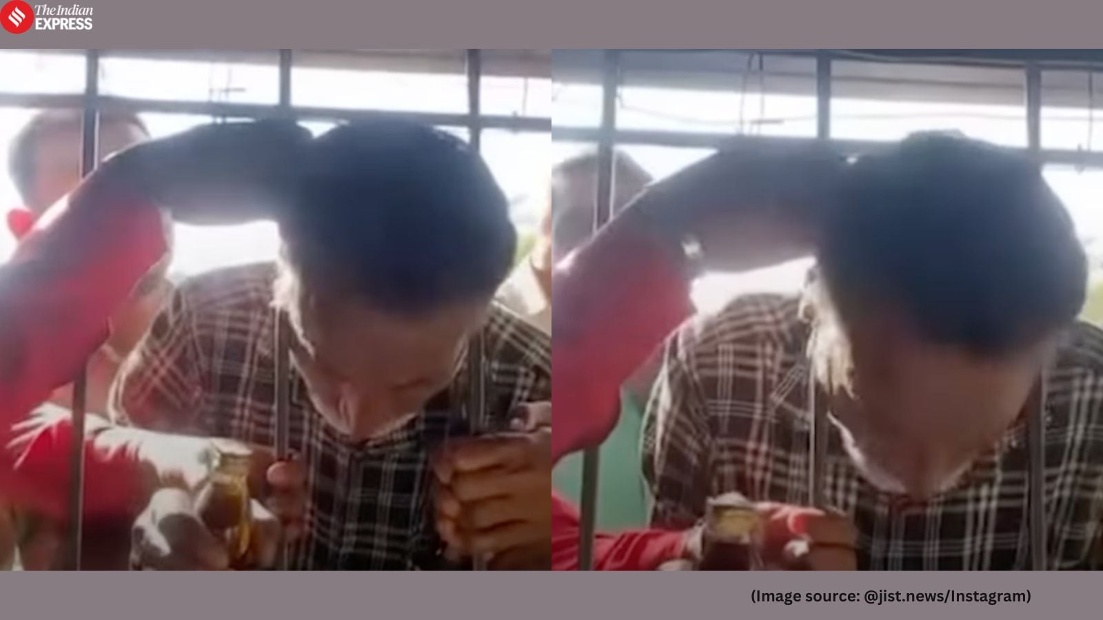 ‘Daru ka chakkar babu bhaiya’: Video of man’s head trapped between iron ...